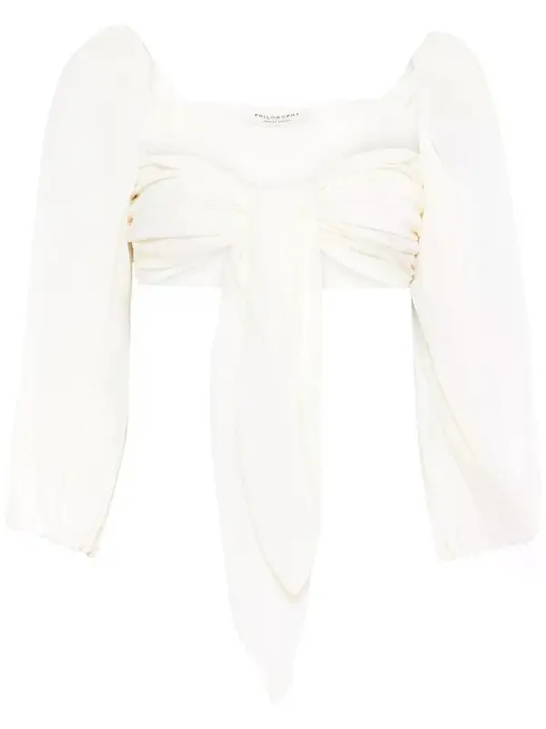 Philosophy Di Lorenzo Serafini Draped Detail Top - Neutrals