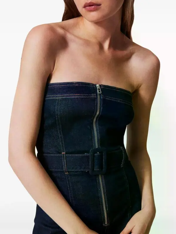 TWINSET Denim Bustier Dress
