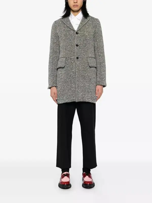 Comme Des Garçons Herringbone Tweed Single-breasted Coat