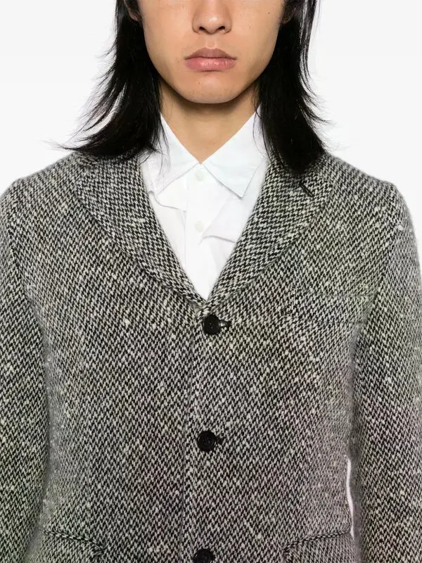 Comme Des Garçons Herringbone Tweed Single-breasted Coat