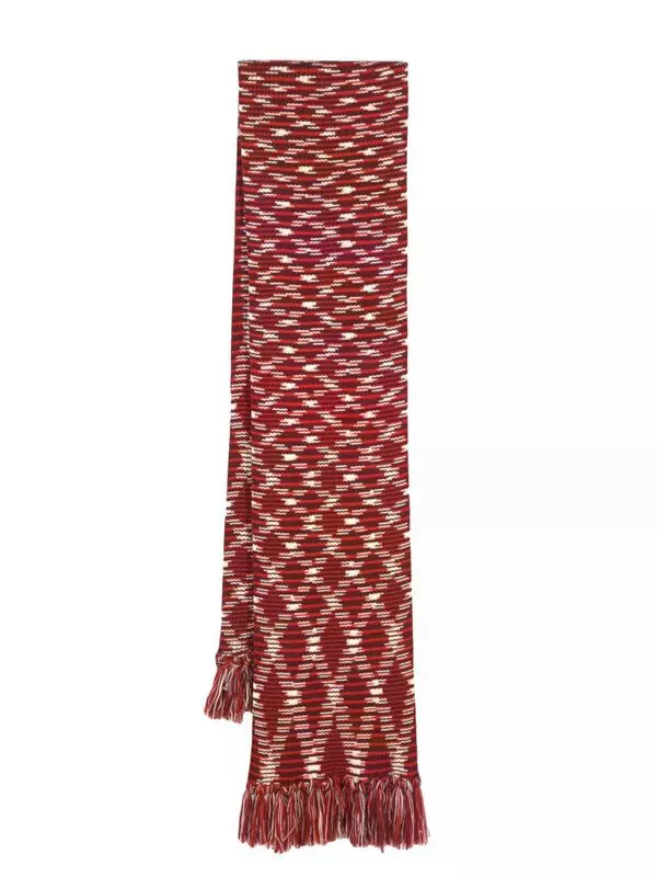 Missoni Intarsia-knit Wool Scarf - Red
