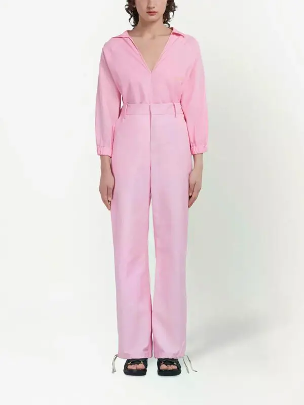 Marni Embroidered Logo Straight-leg Trousers