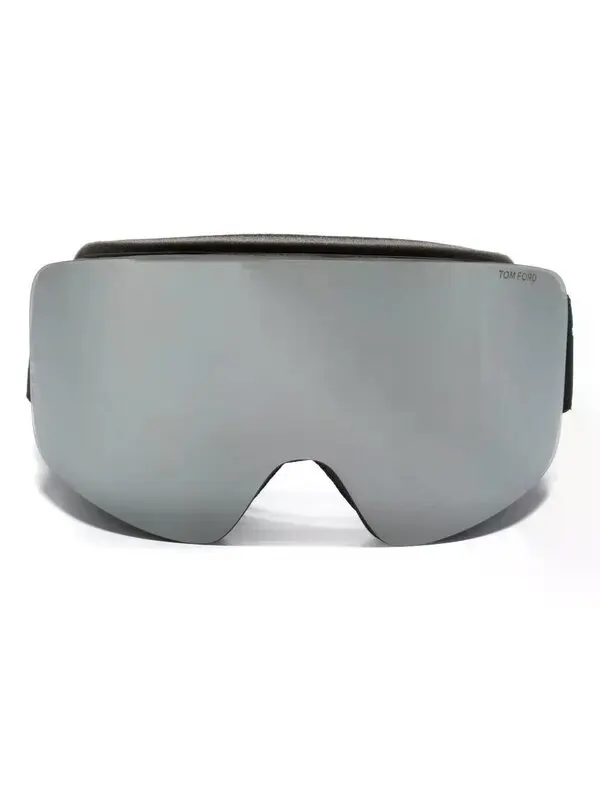 TOM FORD Logo Band Mirrored Lenses Ski Goggles