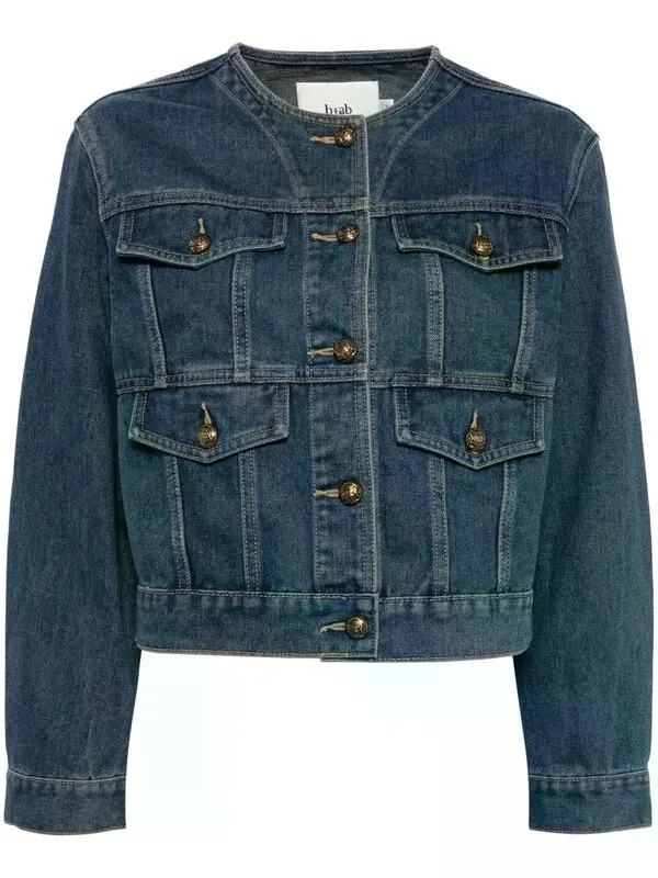B+AB Collarless Denim Jacket