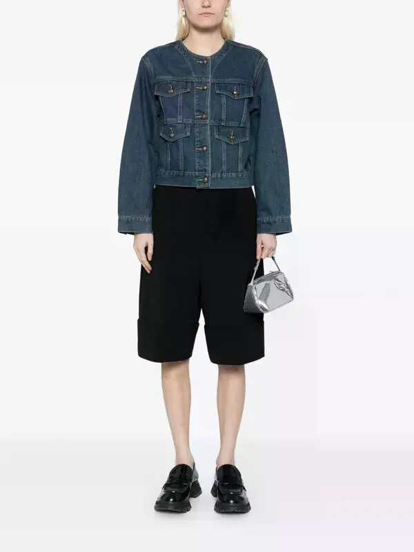 B+AB Collarless Denim Jacket