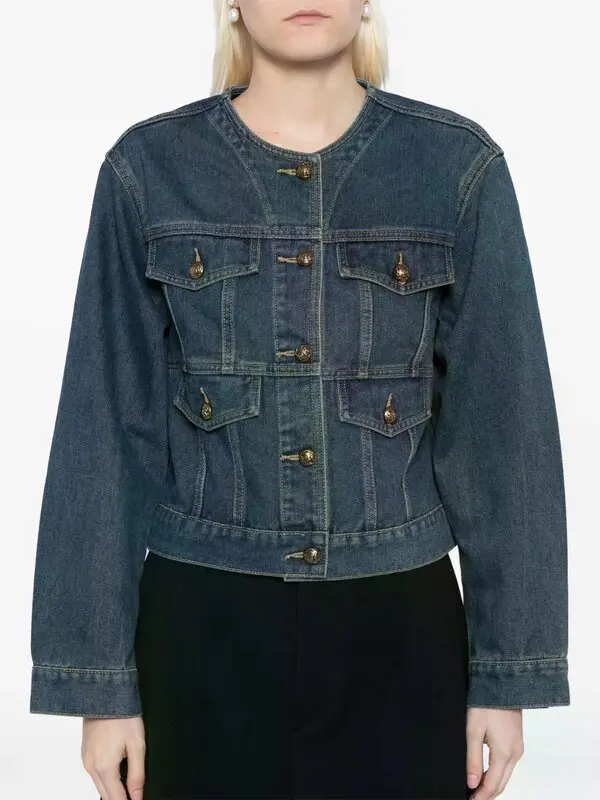 B+AB Collarless Denim Jacket