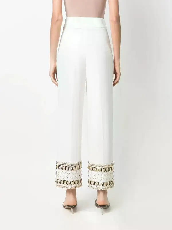 Philipp Plein Gold-studded Cady Trousers