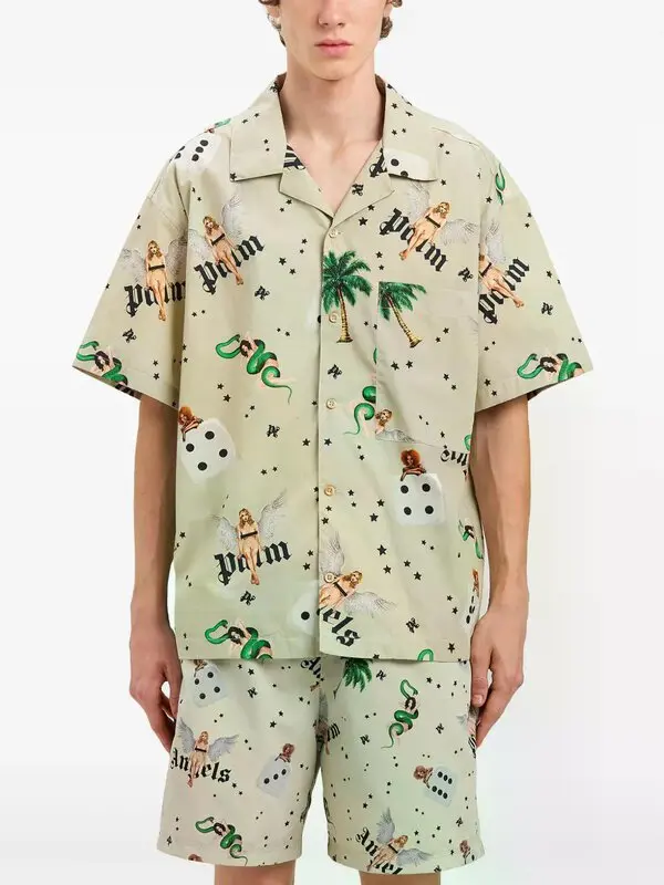 Palm Angels Pin Up Bowling Shirt