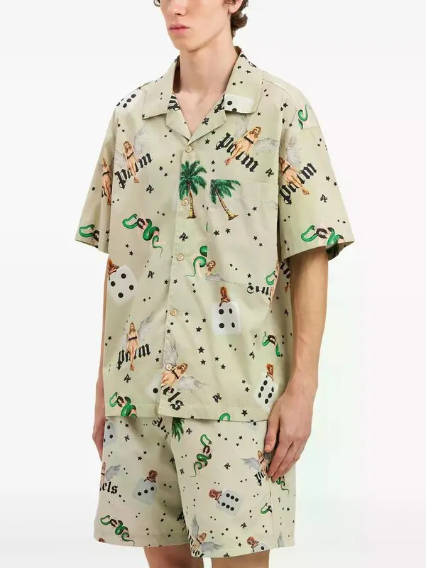 Palm Angels Pin Up Bowling Shirt