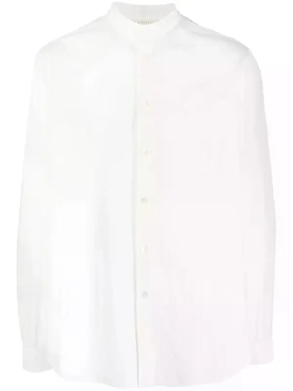 FORME D'EXPRESSION Band-collar Cotton Shirt