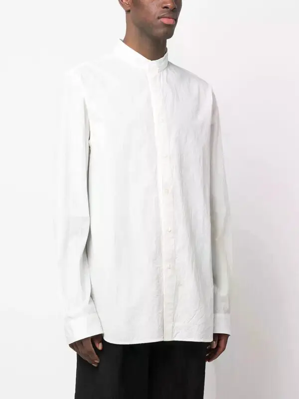 FORME D'EXPRESSION Band-collar Cotton Shirt