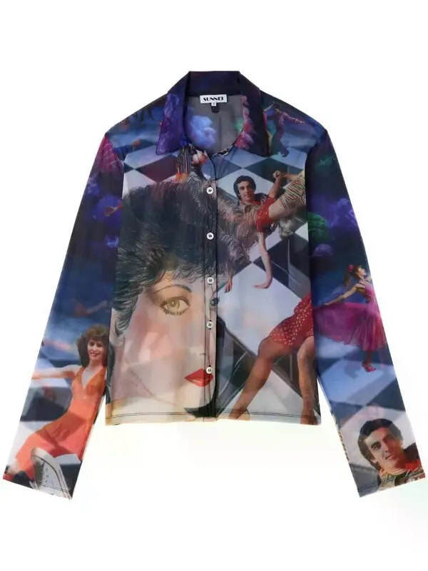 Sunnei Graphic Print Shirt - Blue