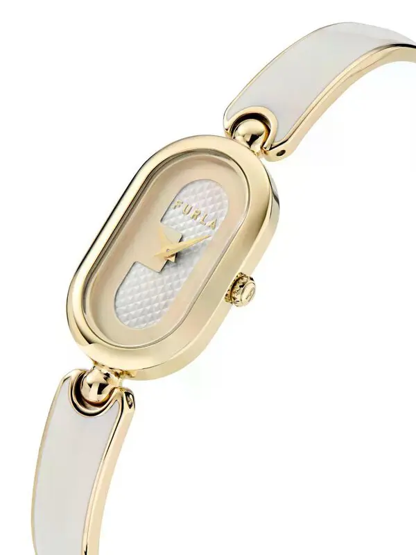 Furla Oval Face Watch With Monogram Dial - Gold