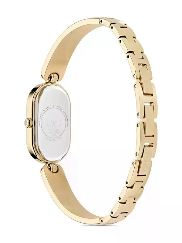 Furla Oval Face Watch With Monogram Dial - Gold