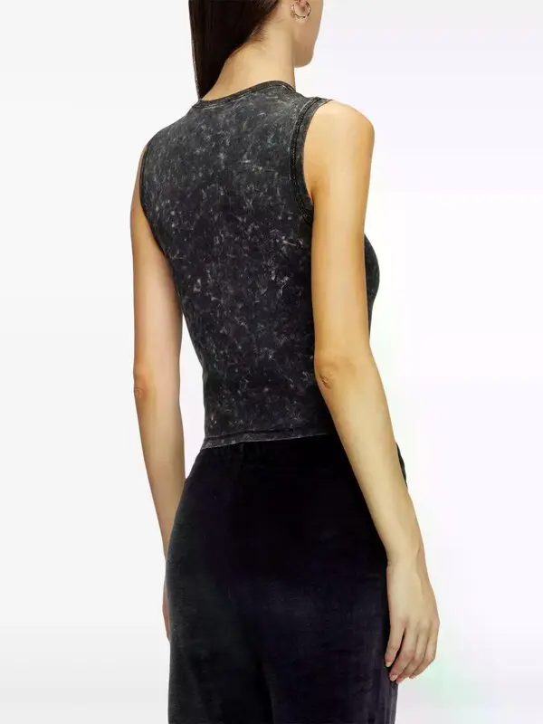 DIESEL® T-arted Tank Top With Zip Fastening - Black