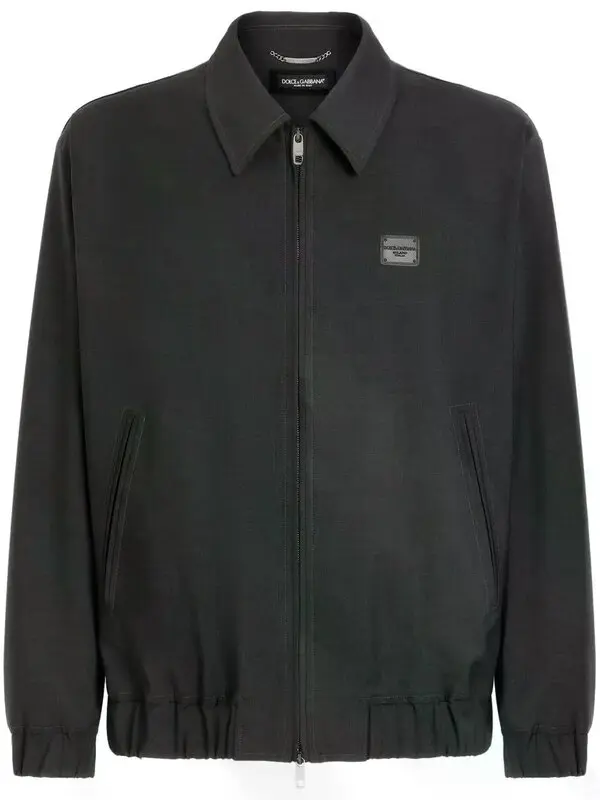 Dolce & Gabbana Logo Appliqué Bomber Jacket