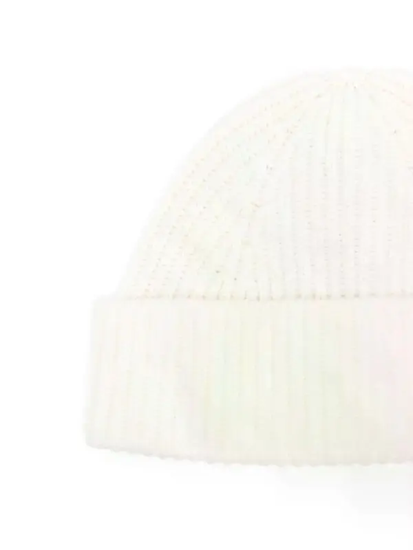 JOSEPH Ribbed Beanie Hat - Neutrals