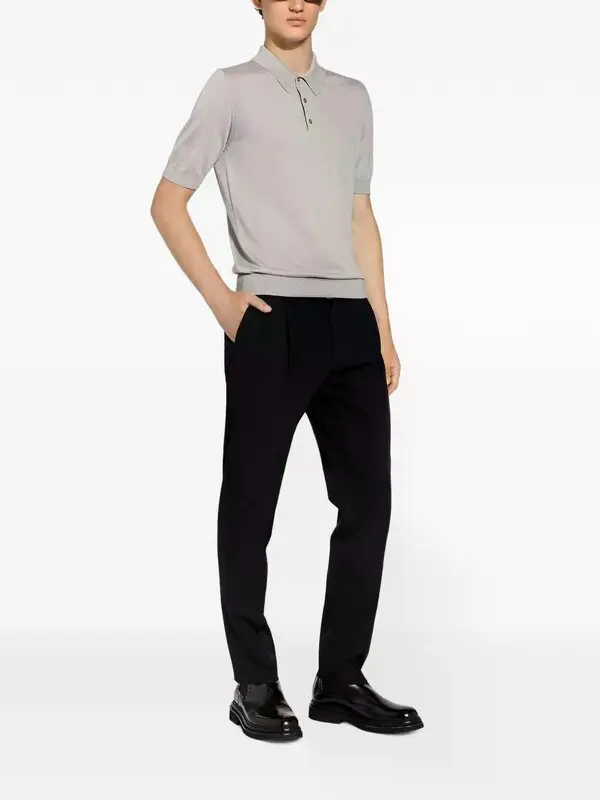 Dolce & Gabbana Fine-knit Polo Shirt - Grey