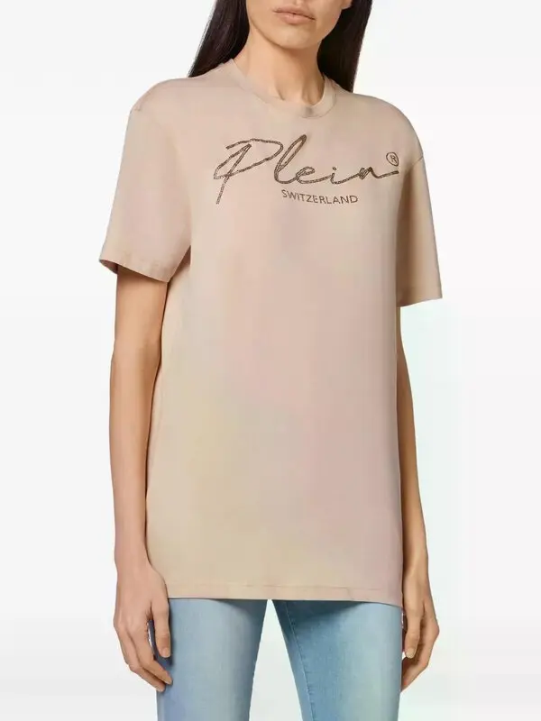 Philipp Plein Signature Crystal-embellished T-shirt - Neutrals
