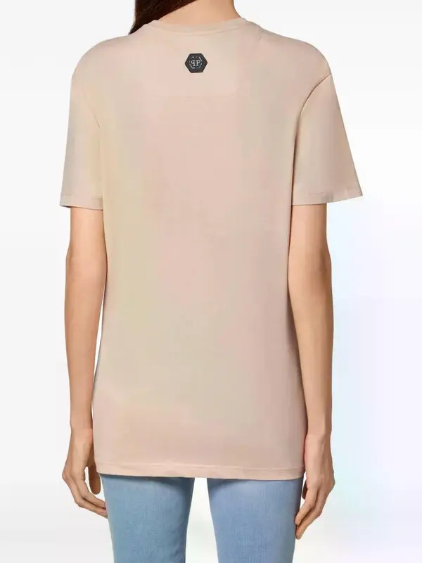 Philipp Plein Signature Crystal-embellished T-shirt - Neutrals