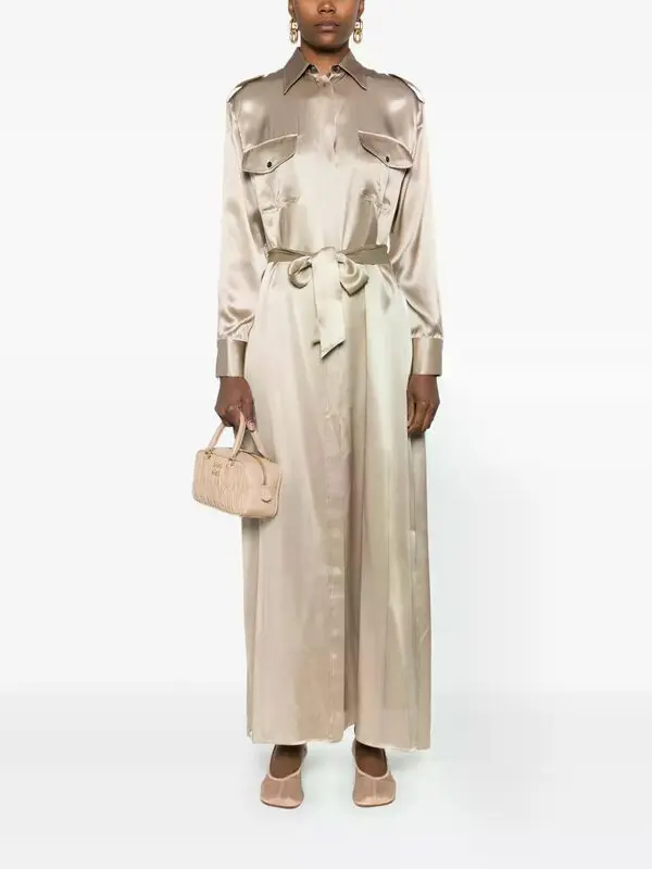 Kiton Silk Maxi Dress - Brown