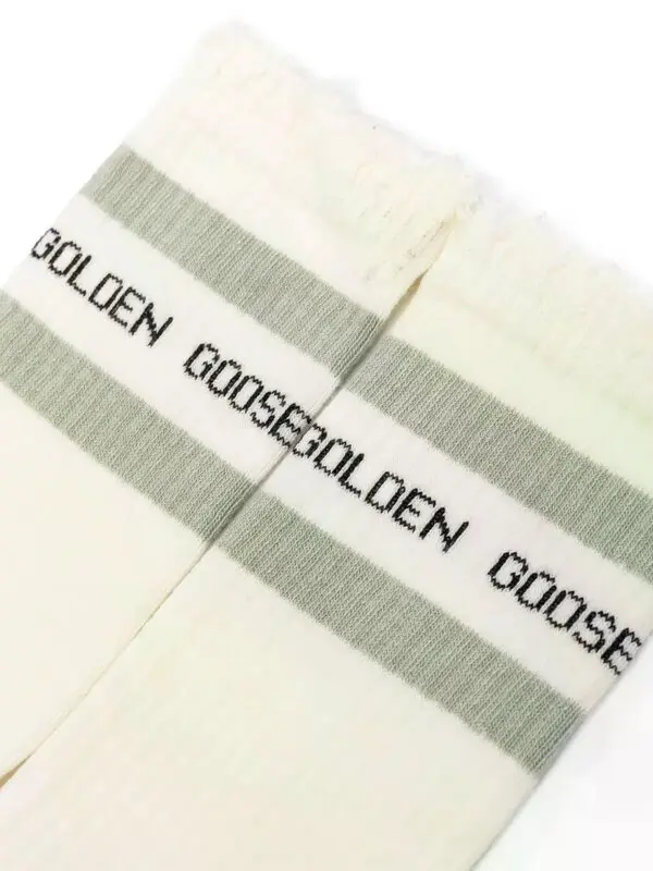 GOLDEN GOOSE Intarsia Logo Socks - Neutrals