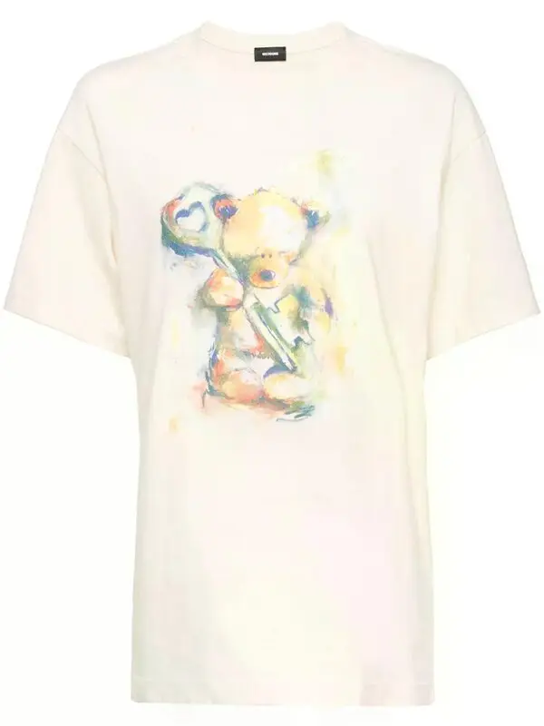 We11Done Teddy Graphic Cotton T-shirt - Neutrals