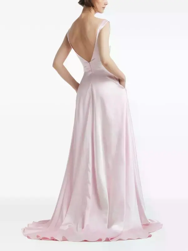 ATU BODY COUTURE V-back Satin Gown - Pink