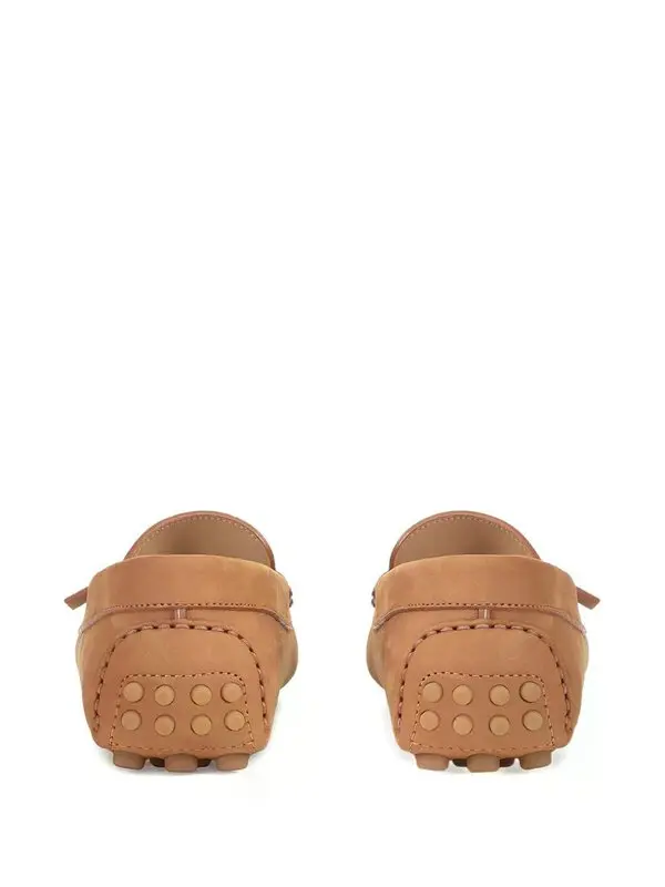 SERGIO ROSSI Nora Loafers With Gold-tone Logo Plaque - Brown