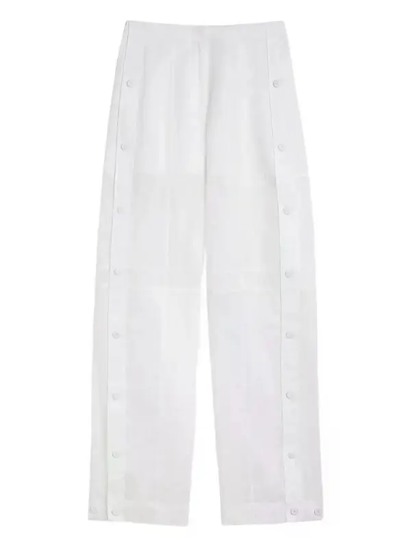 JIL SANDER Cotton Palazzo Trousers With Side Button Fastening - White