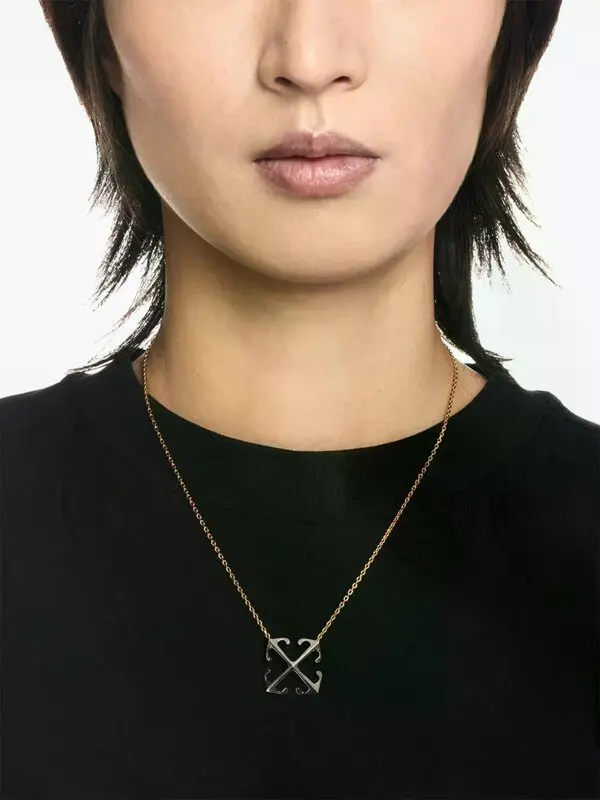Off-White Arrow Motif Pendant Necklace