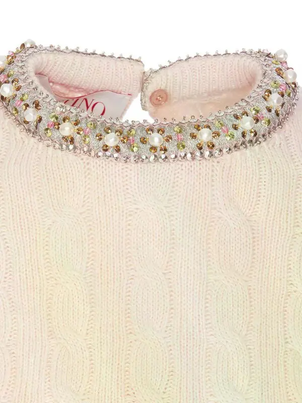 Valentino Garavani Cable-knit Crew Neck Jumper