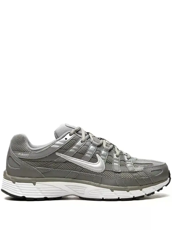 Nike P-6000 Faux Leather Mesh Panelling Sneakers - Grey