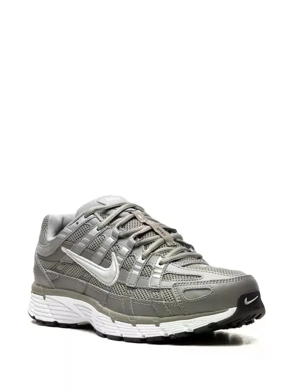 Nike P-6000 Faux Leather Mesh Panelling Sneakers - Grey