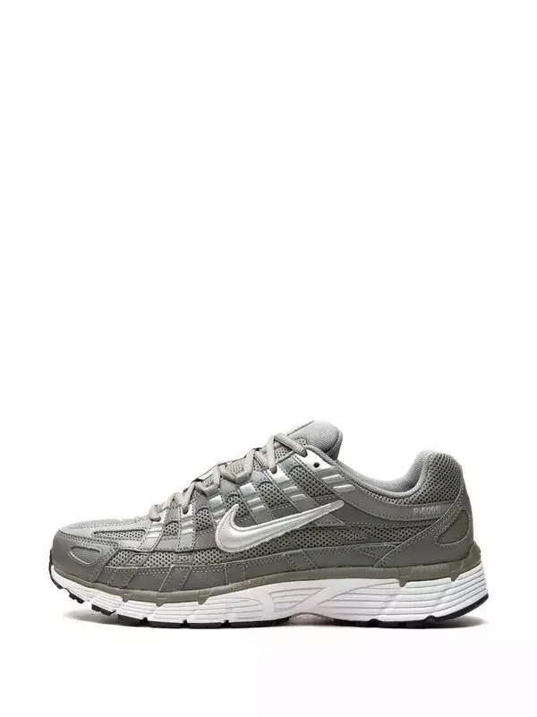 Nike P-6000 Faux Leather Mesh Panelling Sneakers - Grey