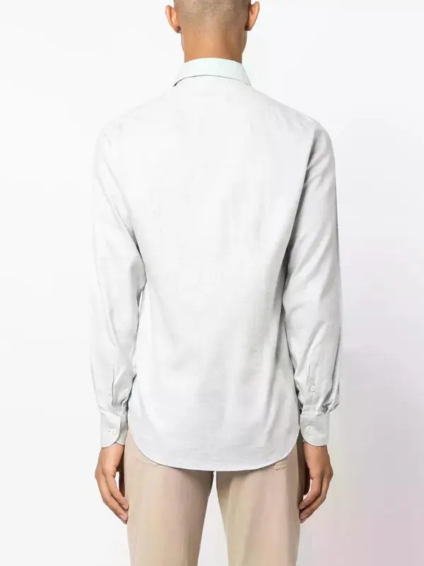 Eleventy Dandy Long-sleeved Cotton-lyocell Shirt - Grey