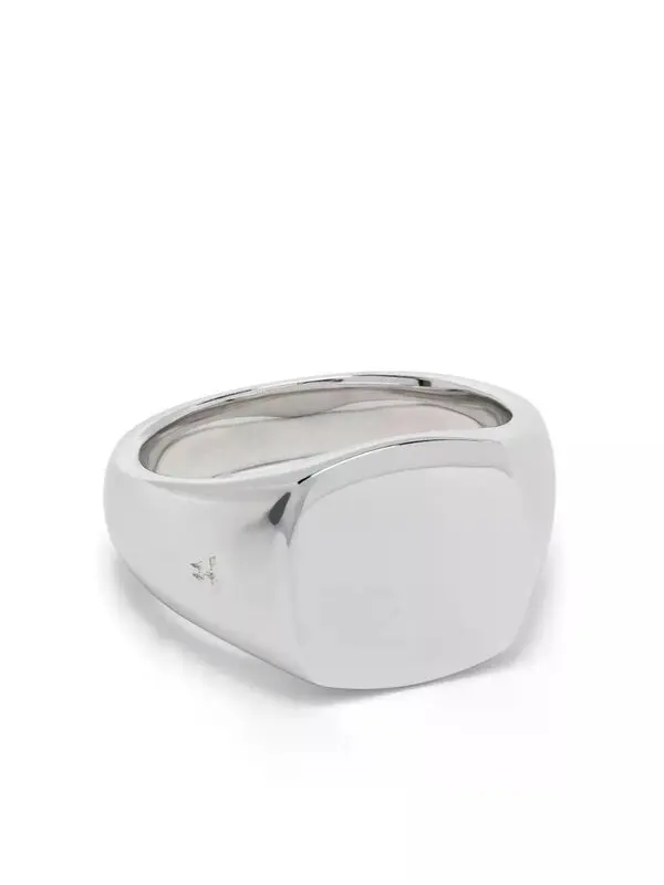 Tom Wood Polished Signet Band Ring - Silver