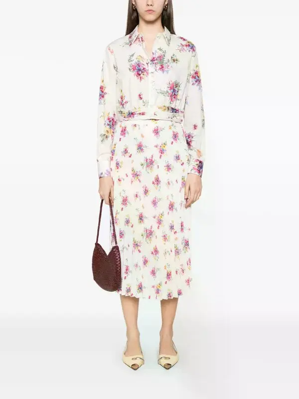 Liu Jo Floral Print Crystal Embellished Shirt - White