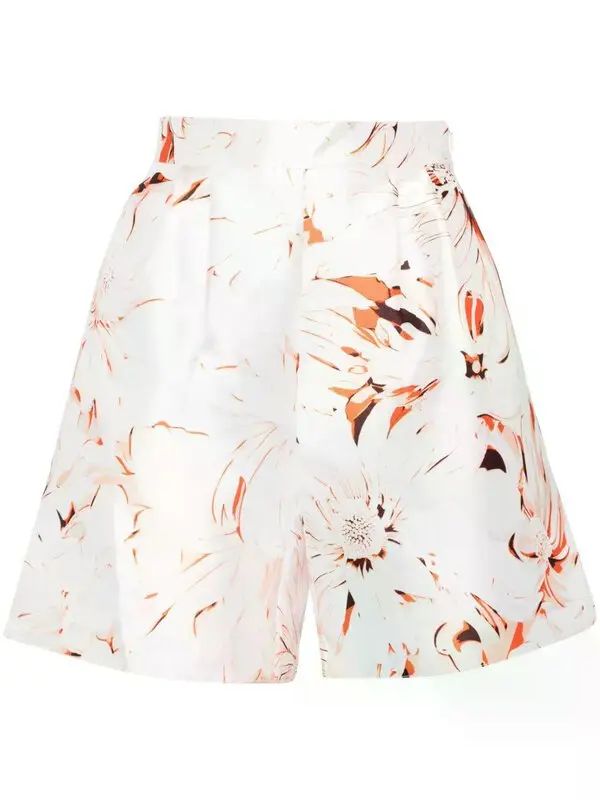 SAIID KOBEISY Printed Floral Flare Shorts
