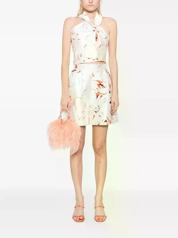 SAIID KOBEISY Printed Floral Flare Shorts