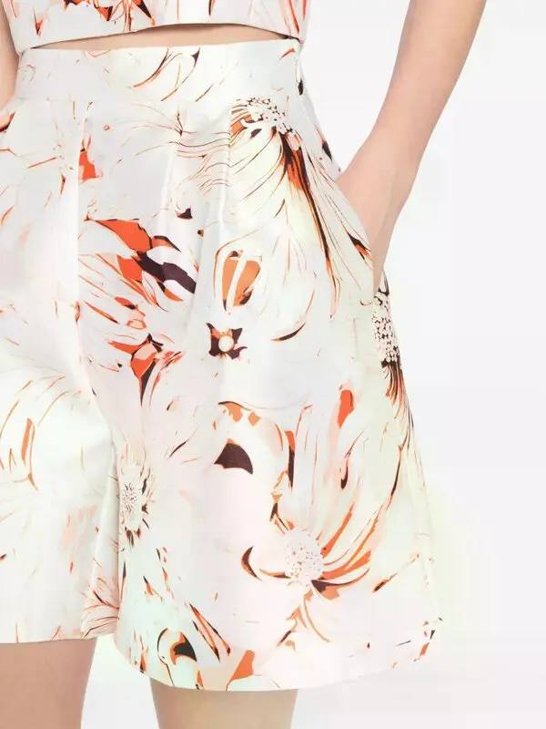 SAIID KOBEISY Printed Floral Flare Shorts