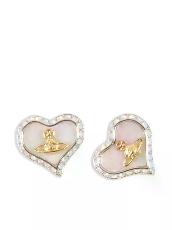 VIVIENNE WESTWOOD Heart-shaped Stud Earrings - Silver