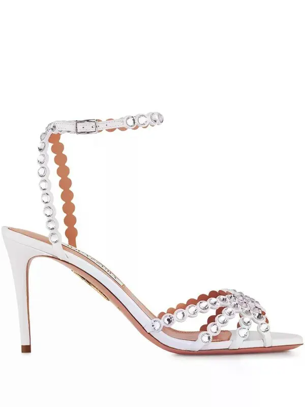 AQUAZZURA 85mm Tequila Sandals - White