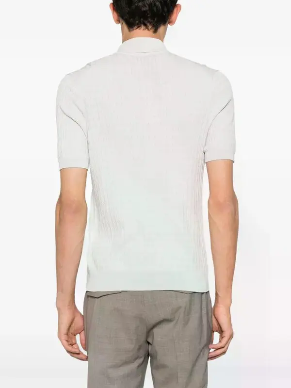 FAY Cable-knit Polo Shirt