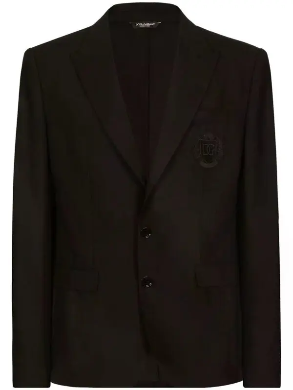 Dolce & Gabbana Logo-embroidered Single-breasted Jacket