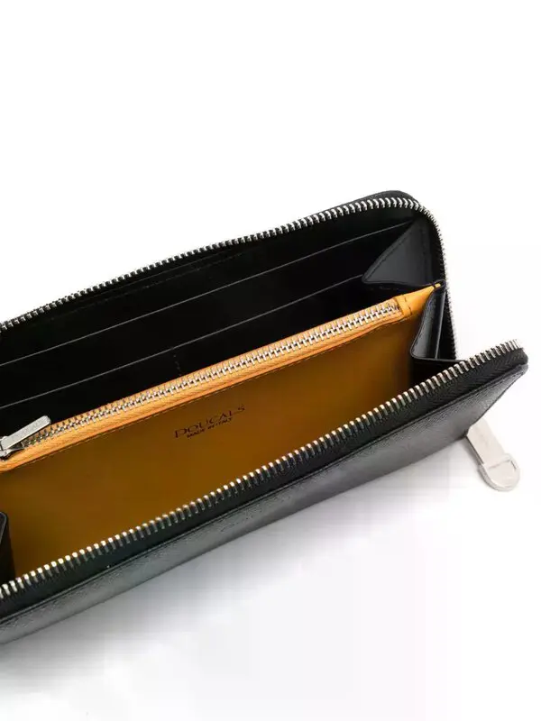 DOUCAL'S Leather Continental Wallet - Black