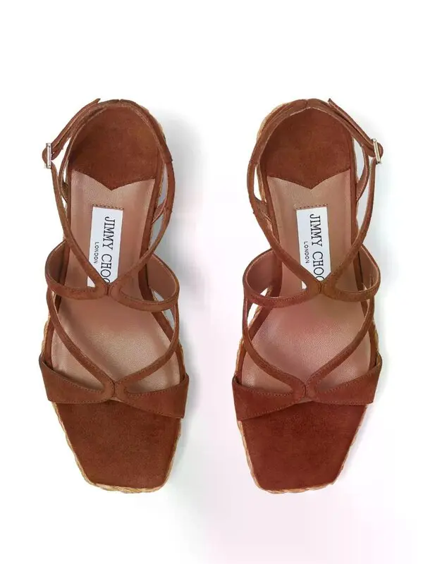 JIMMY CHOO Ayla Suede Wedge Sandals