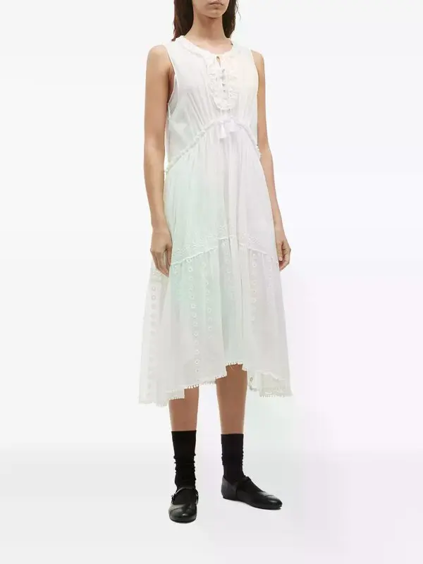 B+AB Embroidered Detail Midi Dress - White