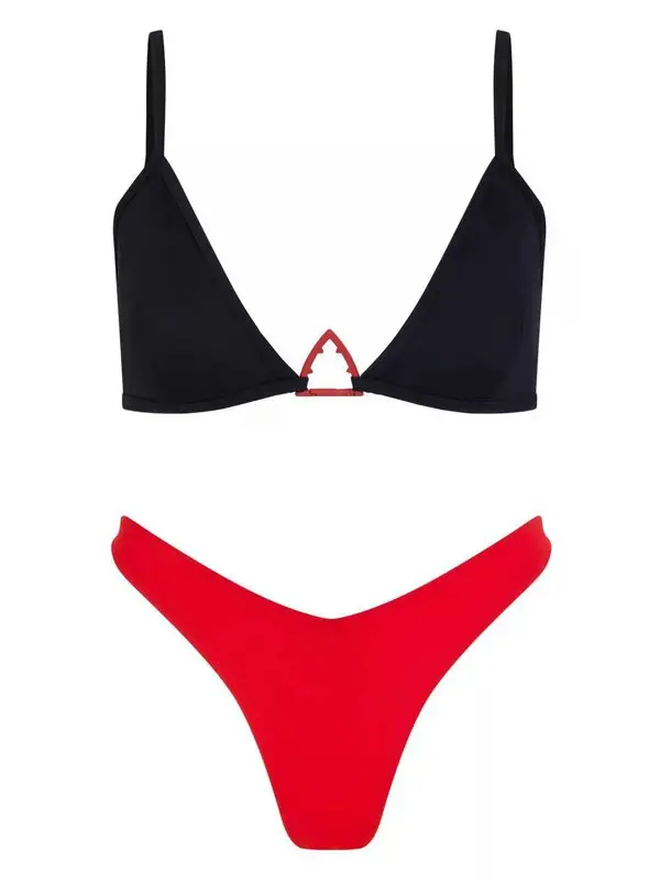 LET'S SWIM High-rise Brazilian Style Bikini Bottoms - Red