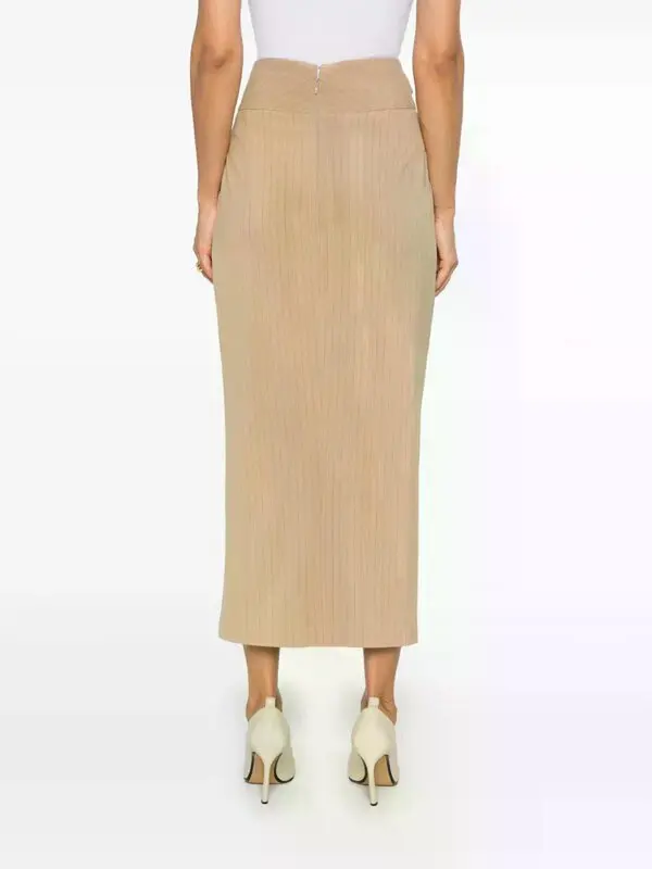 MITILIANE COUTURE Pinstriped Maxi Skirt With Side Slit